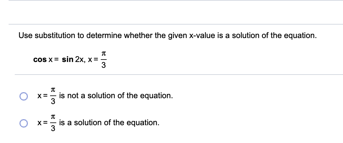Solved Use substitution to determine whether the given | Chegg.com