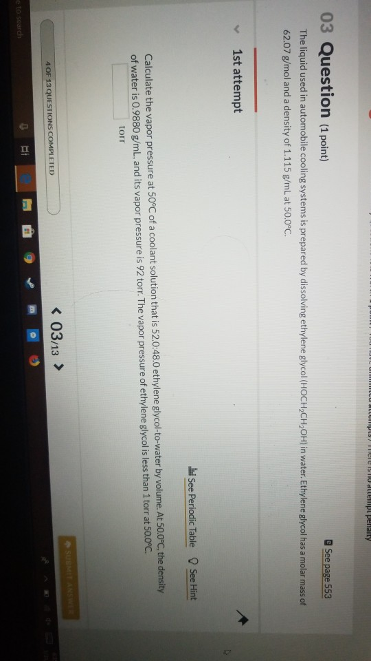 Solved 03 Question (1 point) @ See page 553 The liquid used | Chegg.com