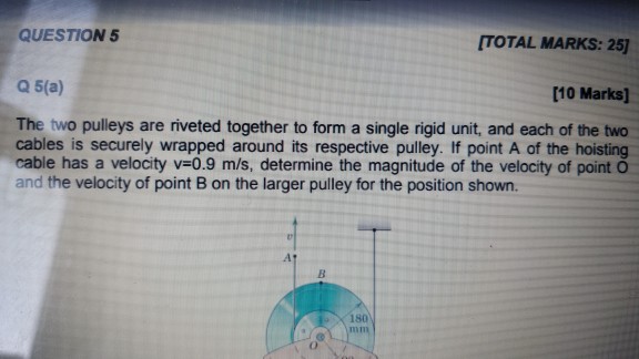 Solved QUESTION 5 TOTAL MARKS: 25] Q 5(a) [10 Marks] The two | Chegg.com