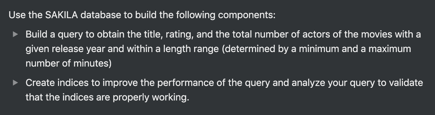 Solved Use the SAKILA database to build the following | Chegg.com