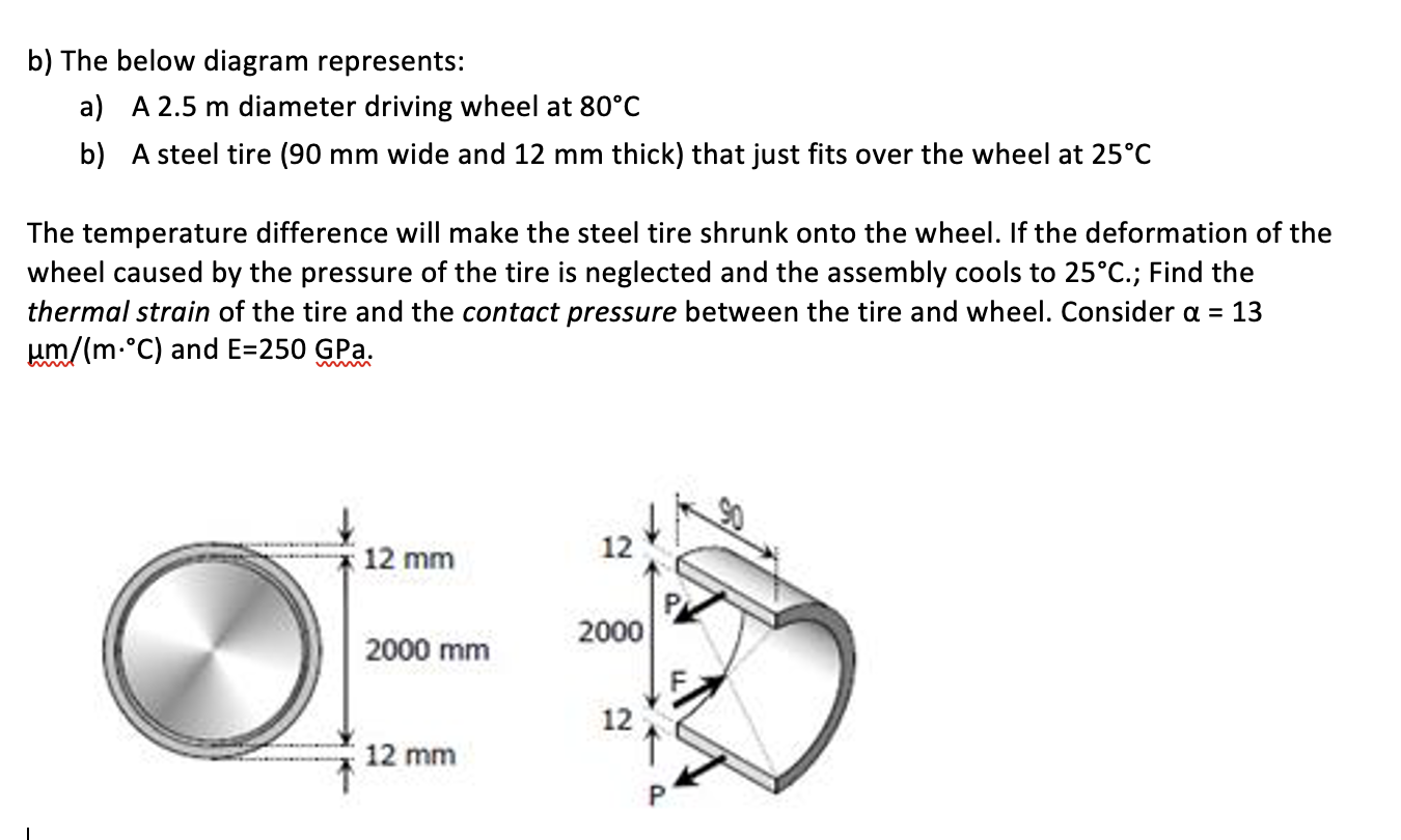 Solved b) The below diagram represents: a) A 2.5 m diameter | Chegg.com