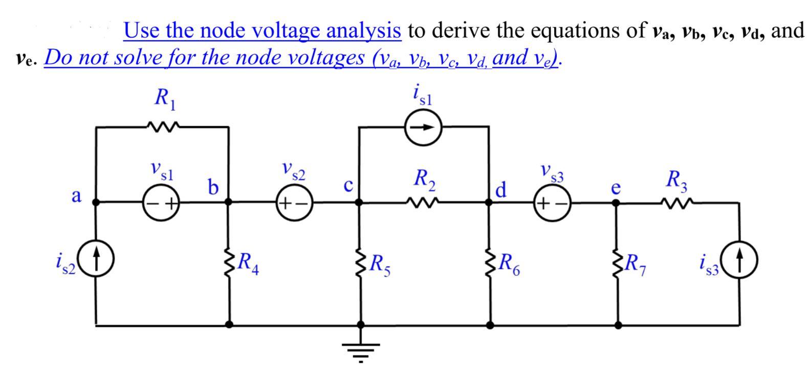 Solved Use the node voltage analysis to derive the equations | Chegg.com