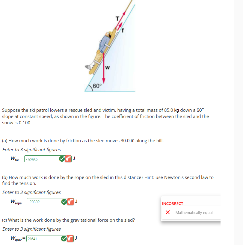 Solved Suppose the ski patrol lowers a rescue sled and | Chegg.com