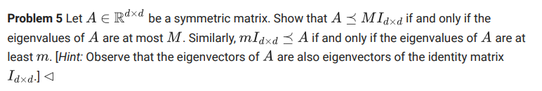 Solved Problem 5 Let A∈Rd×d be a symmetric matrix. Show that | Chegg.com