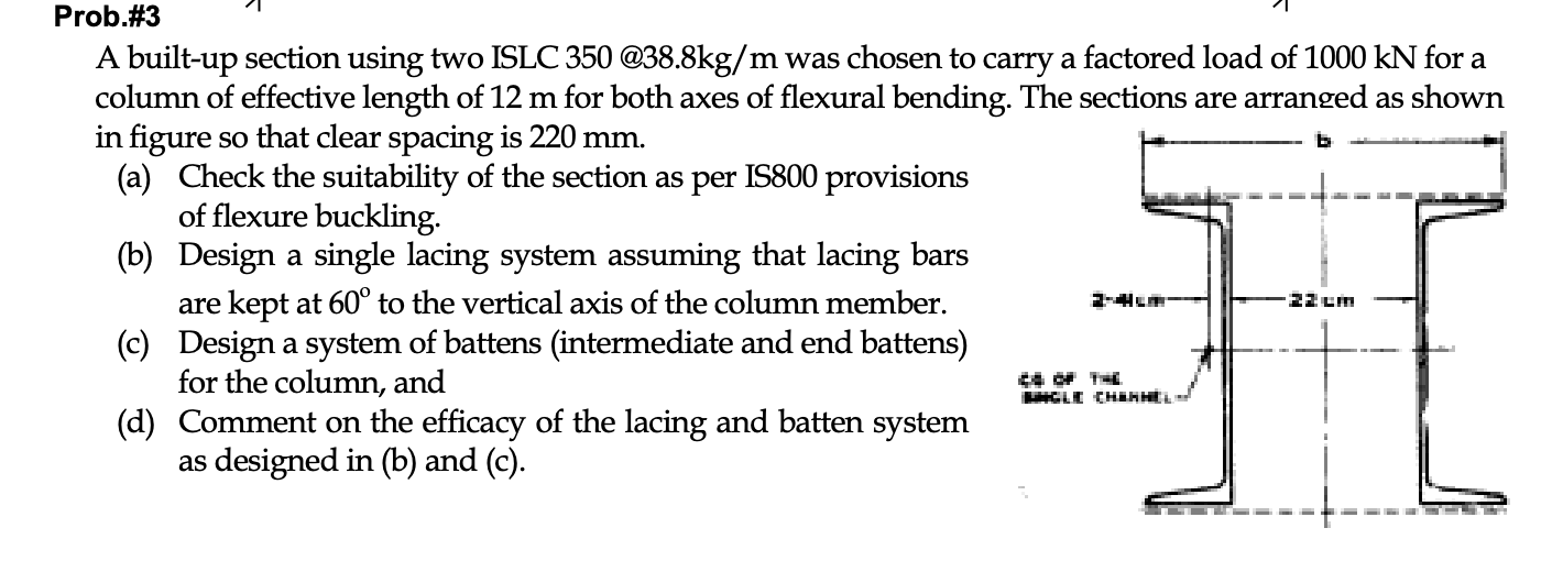 Solved Prob.#3 A built-up section using two ISLC 350 | Chegg.com