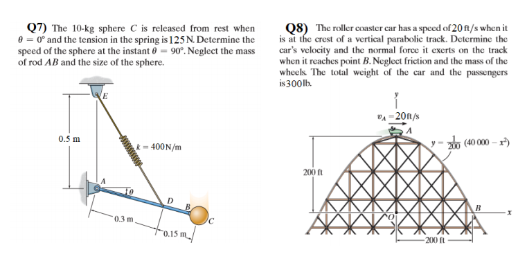 Solved Q7) The 10-kg sphere C is released from rest when 0 = | Chegg.com