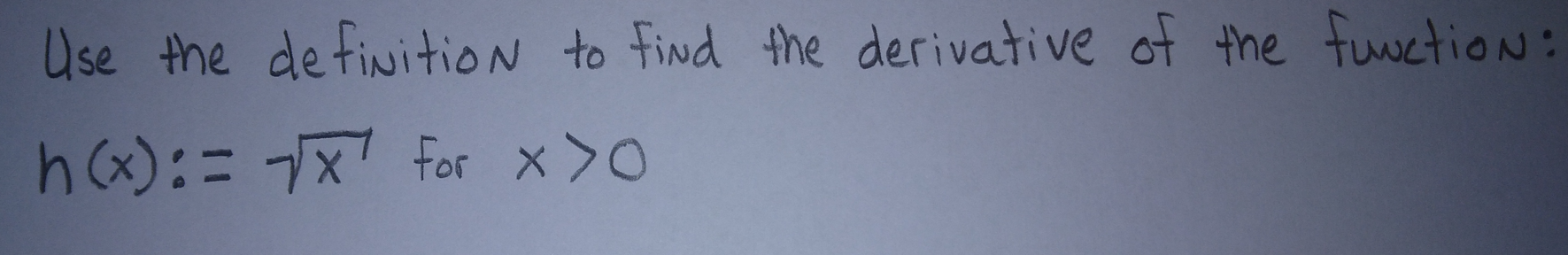 Solved Use the definition to find the derivative of the | Chegg.com