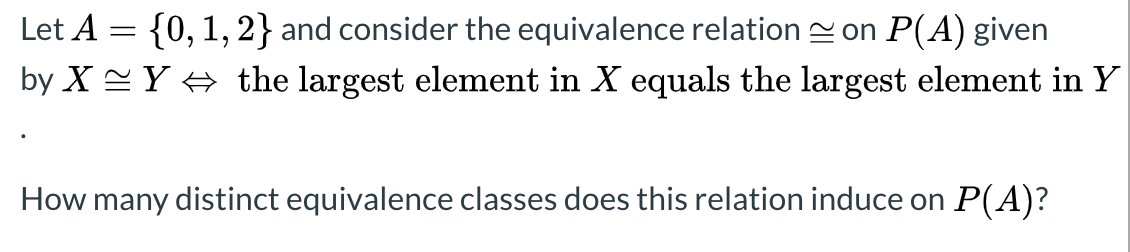 Solved Let A {0, 1,2} and consider the equivalence relation | Chegg.com