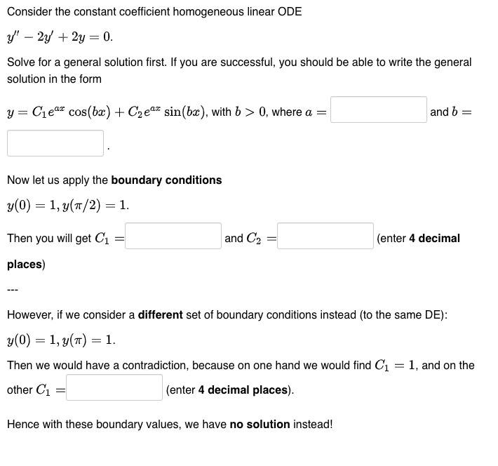 Solved Consider the constant coefficient homogeneous linear | Chegg.com