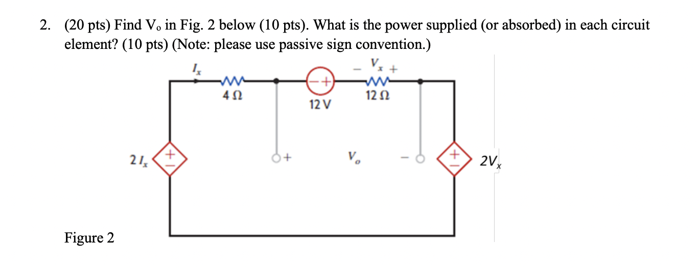 Solved 2. (20 pts) Find Vo in Fig. 2 below (10 pts). What is | Chegg.com Solved 2. (20 pts) Find Vo in Fig. 2 below (10 pts). What is | Chegg.com