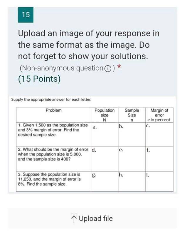 Solved 15 Upload an image of your response in the same | Chegg.com