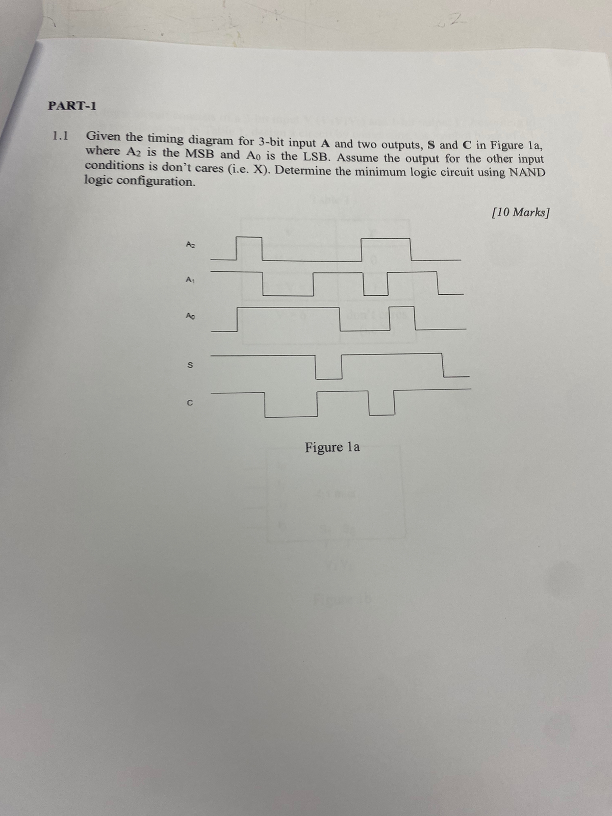 Solved 11 Given The Timing Diagram For 3 Bit Input A And 