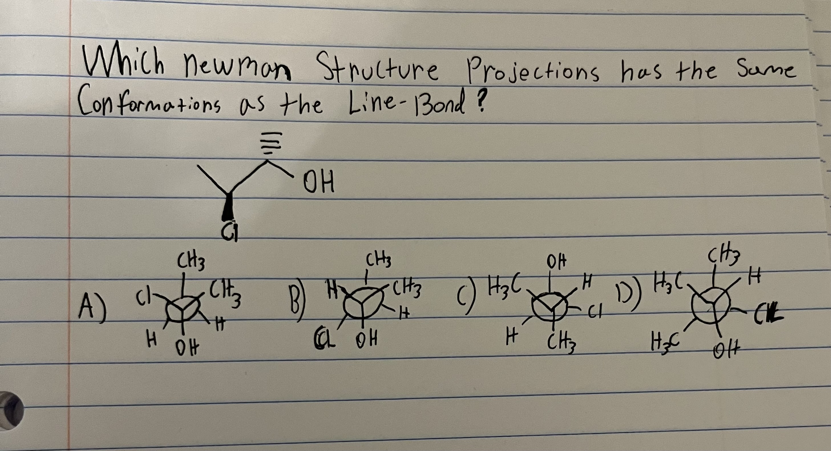 Solved Which newman Structure Projections has the Same | Chegg.com