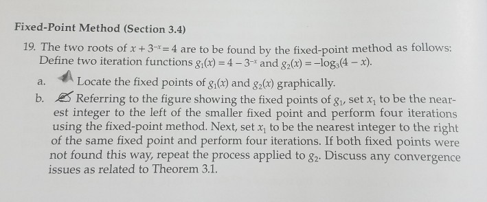 Solved Fixed-Point Method (Section 3.4) 19. The two roots of | Chegg.com