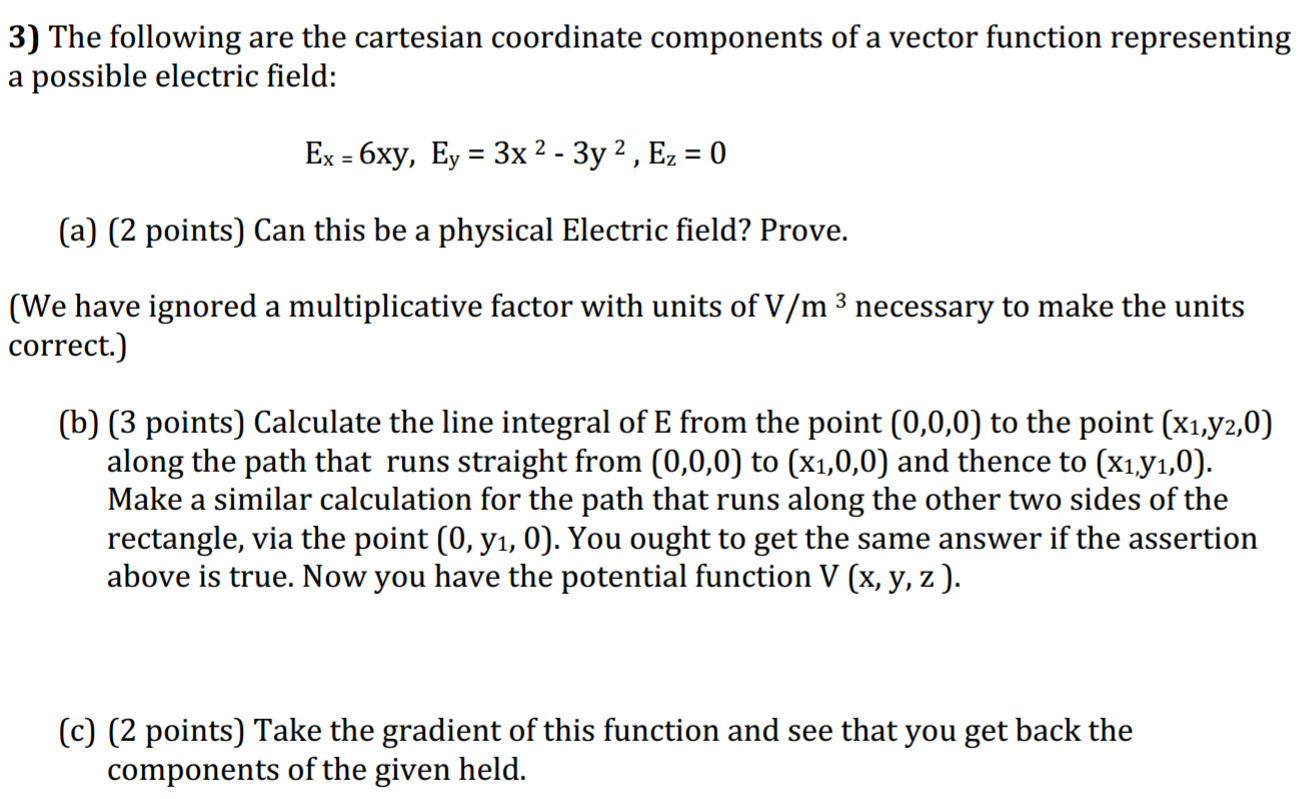 Solved 3) The following are the cartesian coordinate | Chegg.com