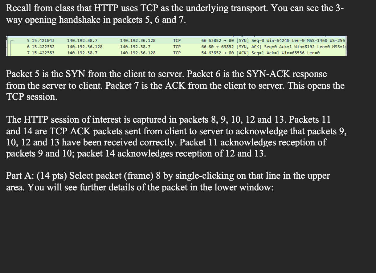 Solved Wireshark (30 pts) This exercise will teach how to | Chegg.com