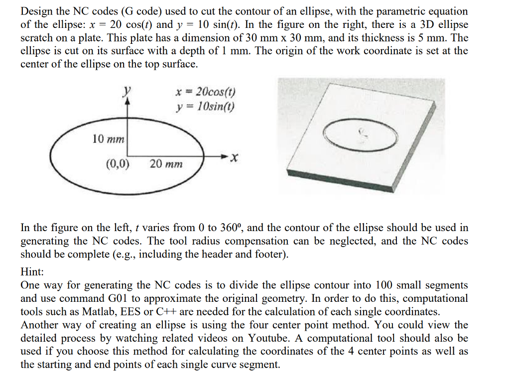 Solved Design the NC codes (G code) used to cut the contour | Chegg.com