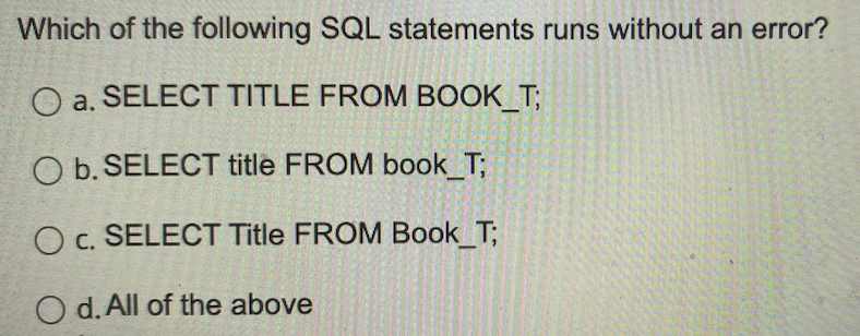 Solved The Book table (named Book_T), given below, is one of | Chegg.com