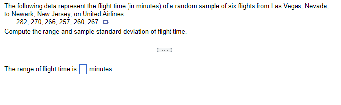 Solved The following data represent the flight time (in | Chegg.com
