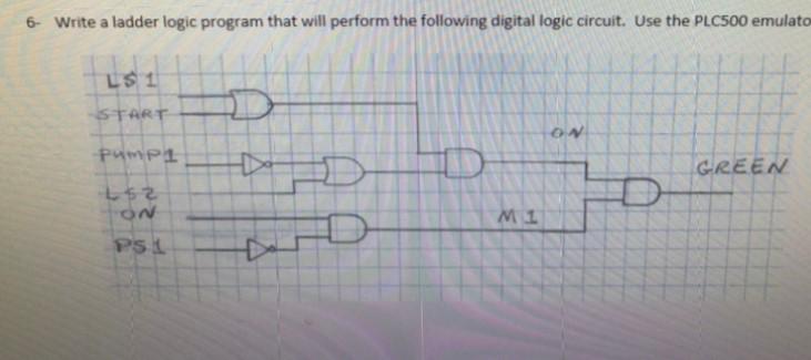 Solved 6- Write a ladder logic program that will perform the | Chegg.com
