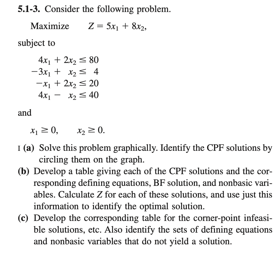 5.1-3. Consider the following problem. Maximize | Chegg.com