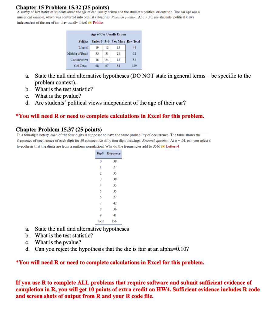 Solved Chapter 15 Problem 15.32 (25 points) A survey of 189 | Chegg.com