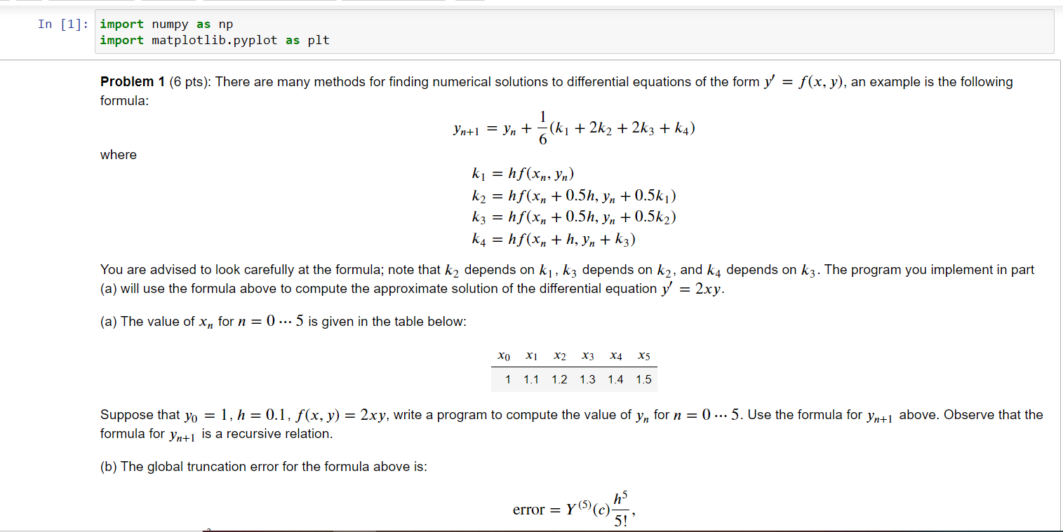 In [1]: import numpy as np import matplotlib.pyplot | Chegg.com