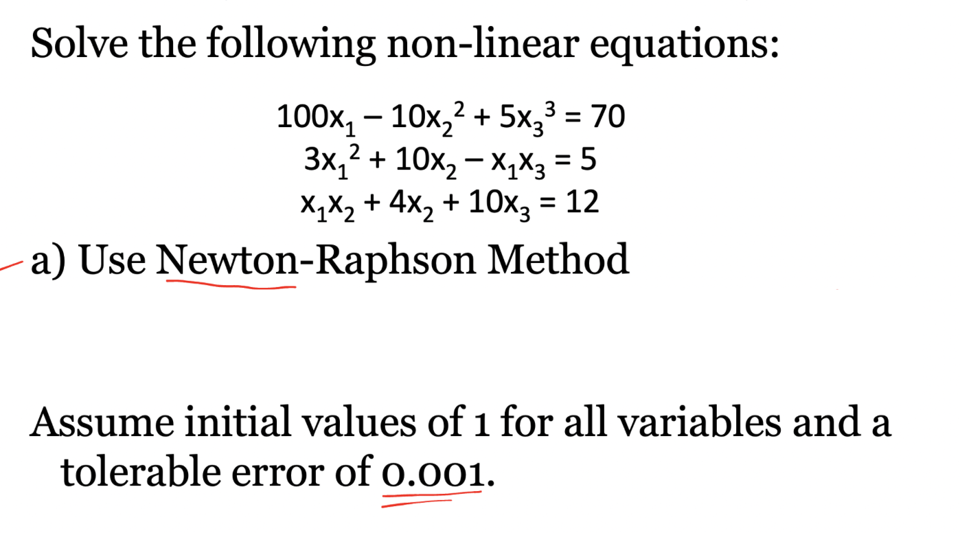 Solved Solve the following non-linear equations: | Chegg.com
