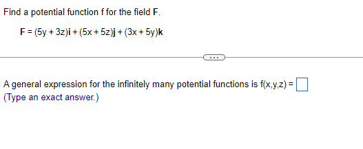 Solved Find a potential function f ﻿for the field | Chegg.com