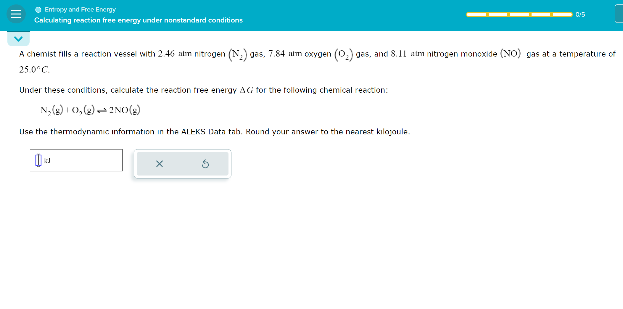 Solved A chemist fills a reaction vessel with 2.46 ﻿atm | Chegg.com
