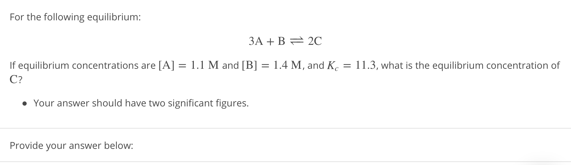 Solved For the following equilibrium: 3A + B = 20 If | Chegg.com