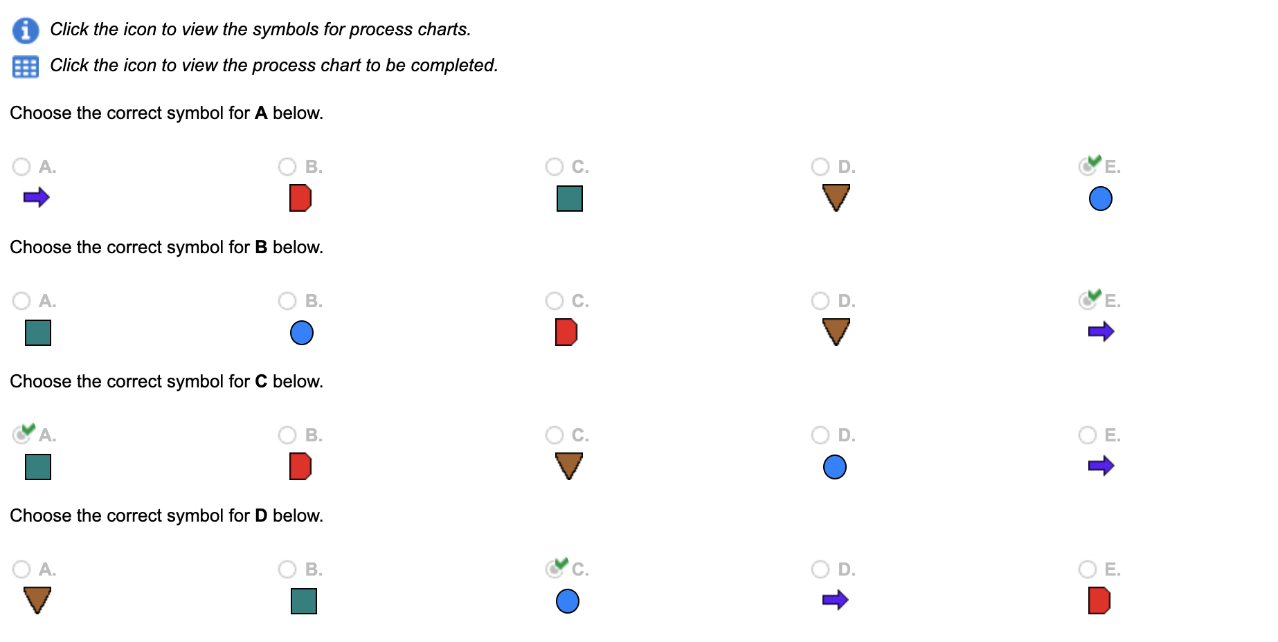 Solved Inspection Storage Delay Transportation Operation | Chegg.com