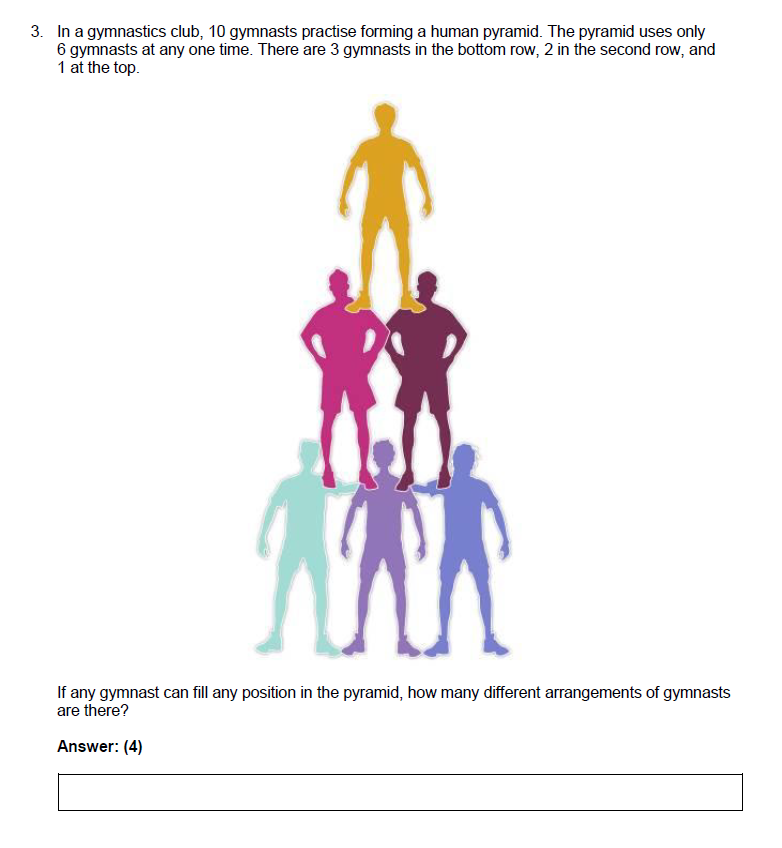 Solved In a gymnastics club, 10 ﻿gymnasts practise forming a | Chegg.com