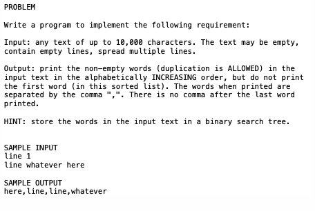 Solved PROBLEM Write a program to implement the following | Chegg.com