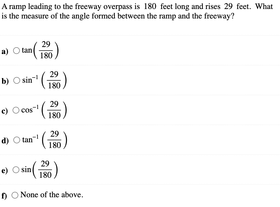 Solved A ramp leading to the freeway overpass is 180 feet | Chegg.com