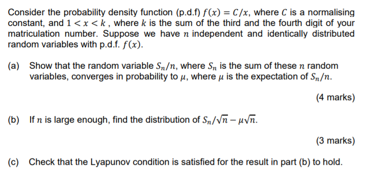 Consider the probability density function (p.d.f) | Chegg.com