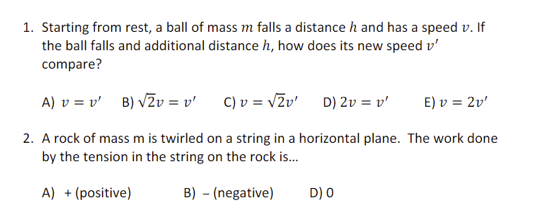 Solved 1. Starting from rest, a ball of mass m falls a | Chegg.com