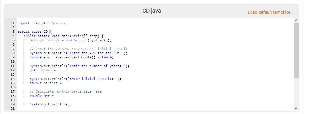 Solved 11.15 LAB Certificate of Deposit - Java Version | Chegg.com