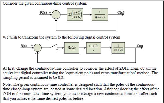 Solved Consider The Given Continuous Time Control System