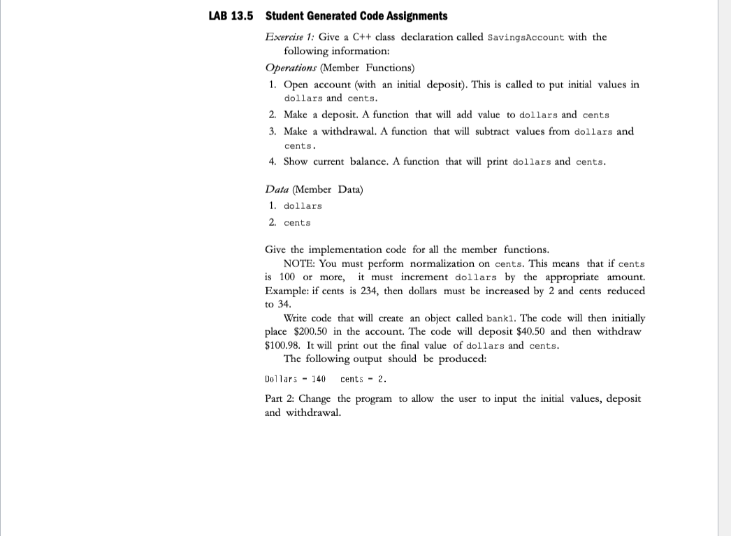 Solved Student Generated Code Assignments Exercise 1: Give a | Chegg.com