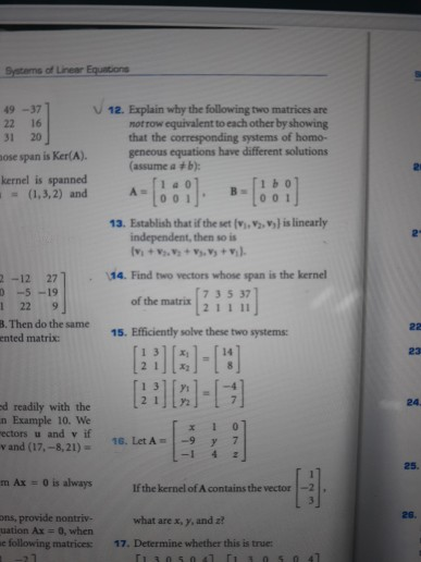 Solved Homogeneous systems. trivial solutions and nontrivial | Chegg.com