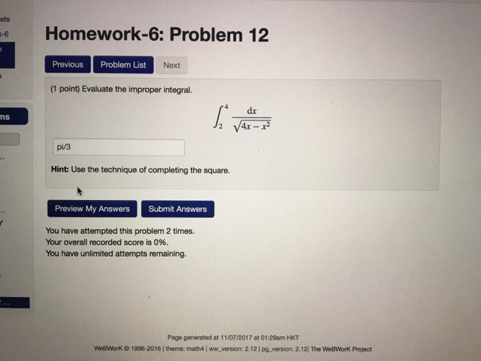 Solved Homework-6: Problem 1 Previous Problem List Next (1 | Chegg.com Solved Homework-6: Problem 1 Previous Problem List Next (1 | Chegg.com