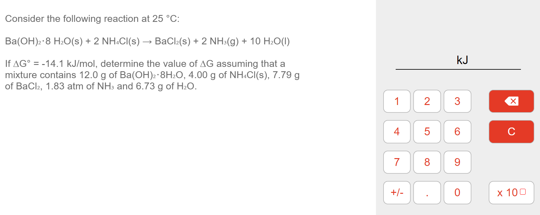 Solved Consider the following reaction at 25∘C : | Chegg.com