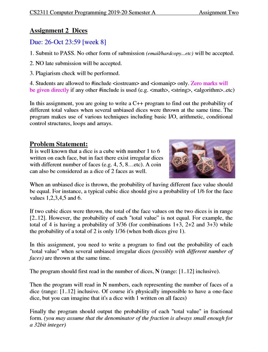 Solved CS2311 Computer Programming 2019-20 Semester A | Chegg.com