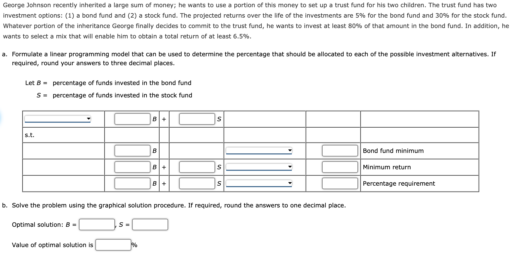 George Johnson recently inherited a large sum of | Chegg.com