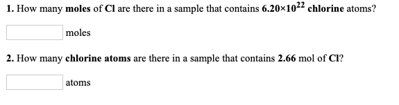Solved 1. How many moles of Cl are there in a sample that | Chegg.com