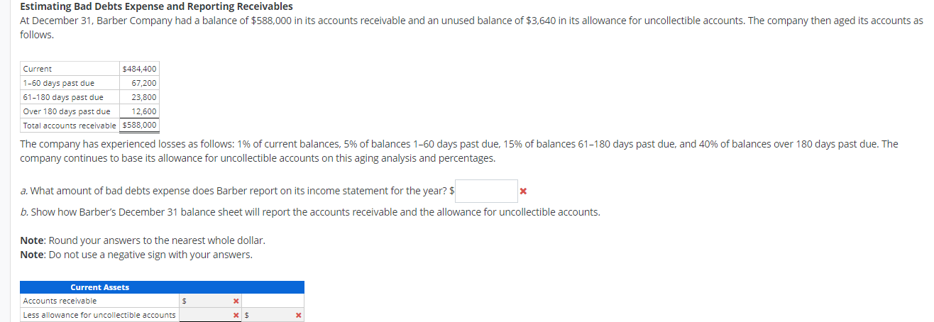 Solved Estimating Bad Debts Expense and Reporting | Chegg.com