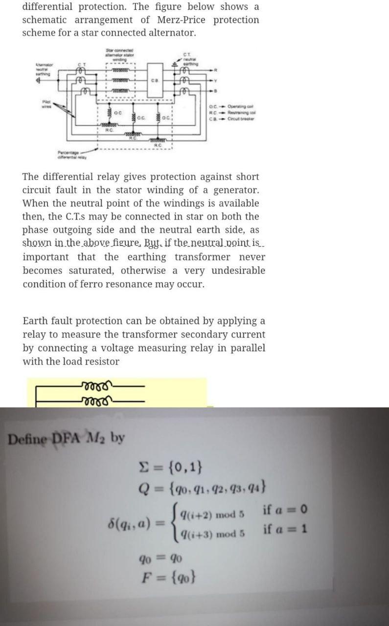 differential protection. The figure below shows a | Chegg.com