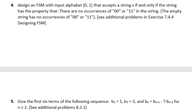 Solved 4. design an FSM with input alphabet {0, 1} that | Chegg.com