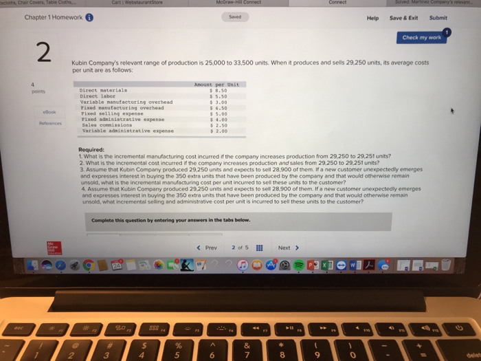 Solved Chapter 1 Homework Help Save & Exit Submit Check my | Chegg.com